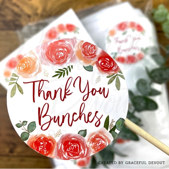 Graceful Devout | Office | Thank You Bunches 2 Inches Round Sticker 96ct Gd796 | Poshmark